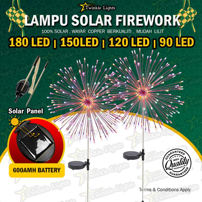 【𝗧𝘄𝗶𝗻𝗸𝗹𝗲 Light 2026】【Solar Firework 180 | 150 | 120 | 90LED 】Solar ...