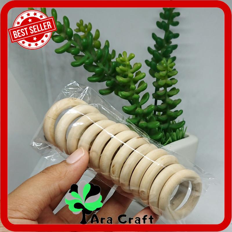 12 pcs Ring kayu / wooden beads / Ring macrame Asli - Shop | Tokopedia