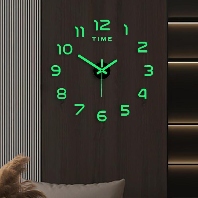 Luminous Wall Clock Stickers Silent Clock Modern Glowing DIY - TikTok ...