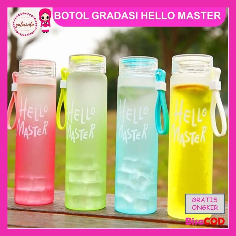 Botol Gradasi Hello Master / Botol Minum Bahan Kaca 500 Ml - Shop ...