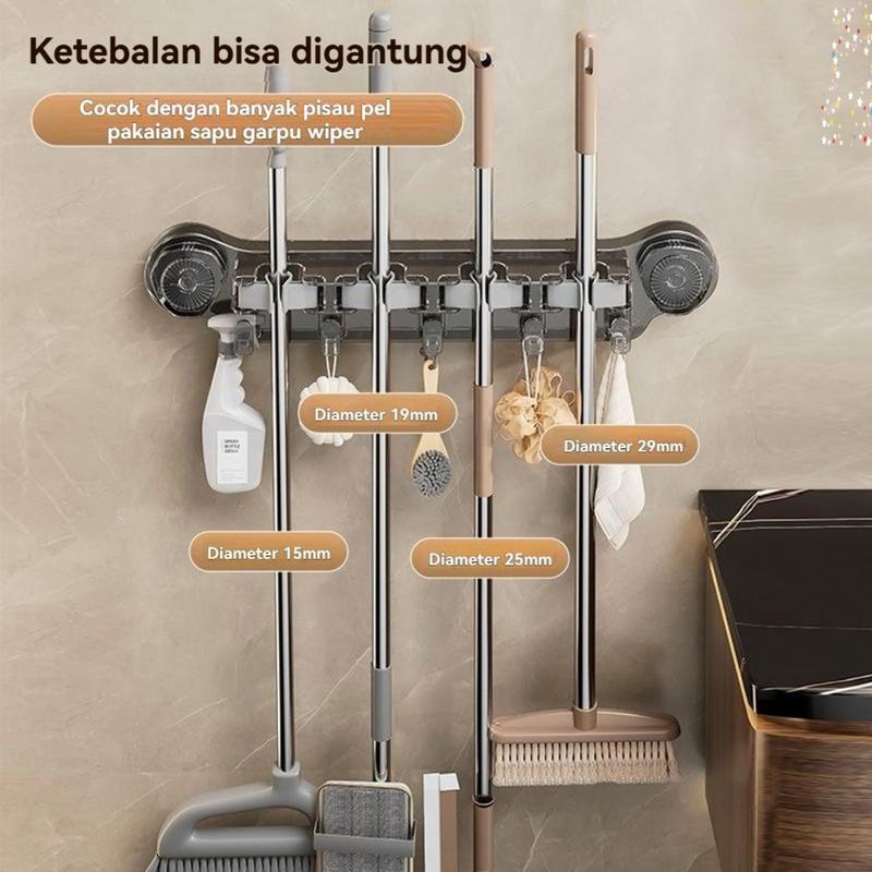Rak Penyimpanan Tempat Pel Mop Tempel di Dinding Anti Air dan Bebas Bor ...