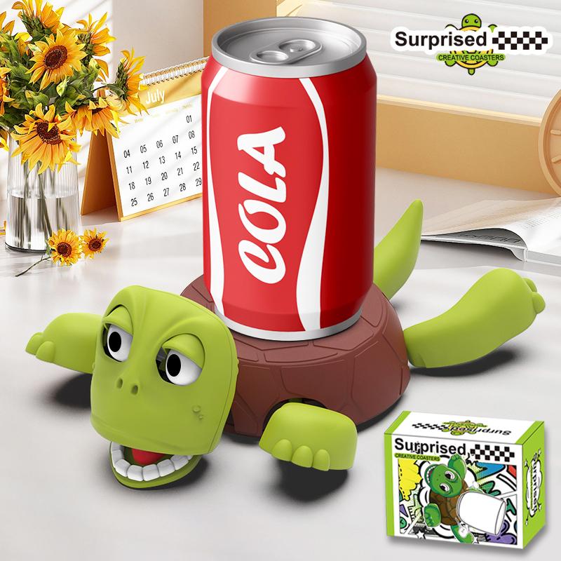 Comical Turtle Cup Holder - Stress-Relieving Toy with Surprised ...