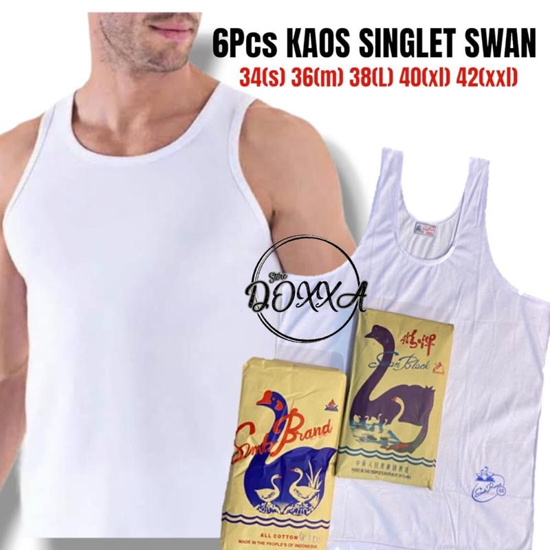 6pcs Kaos Dalam Singlet Kutang Pria Swan Style Smb Dewasa Katun - Shop ...