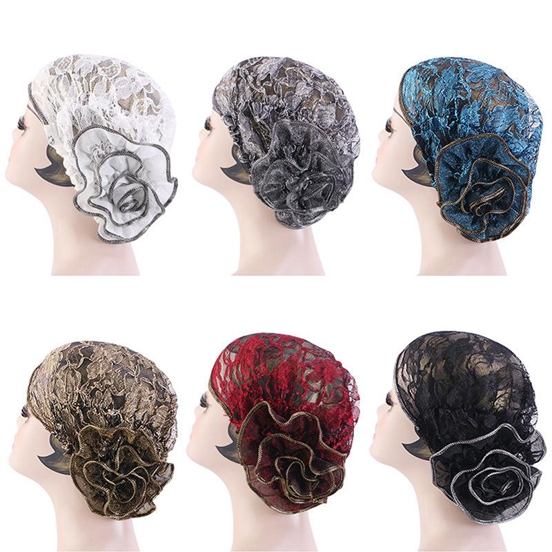 Large Flower Lace Turbans Hats Women Beauty Headwrap Lace Ha - TikTok ...