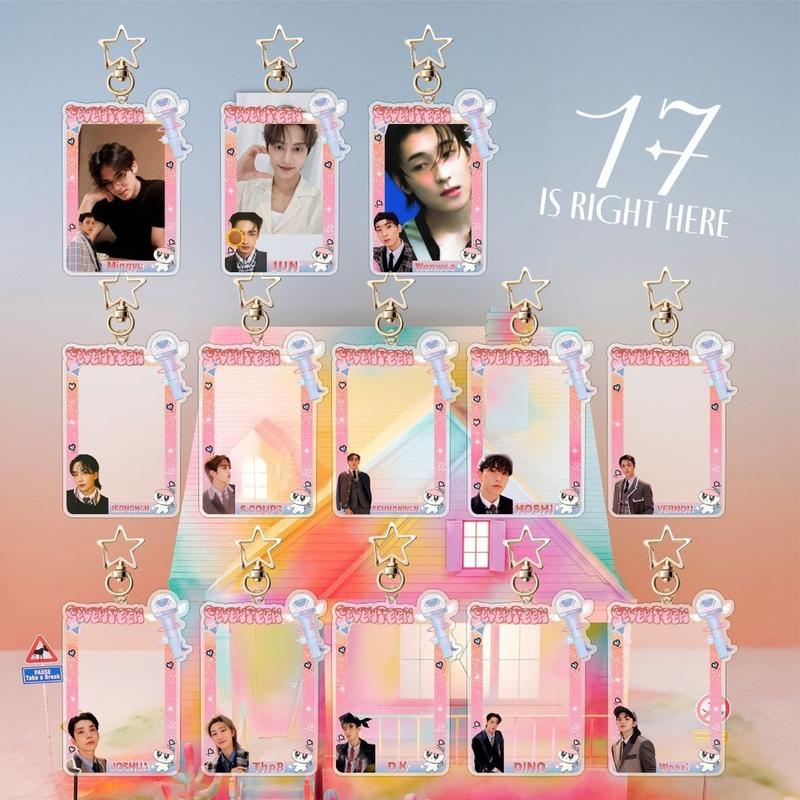 Kpop seventeen acrylic insert card photo frame Bag keychain Idol ...