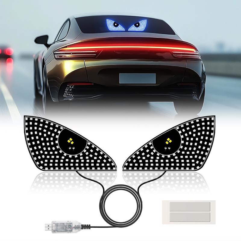 WL 2Pcs Car LED Eyes Decorative Light Rear Window Warning Light ...