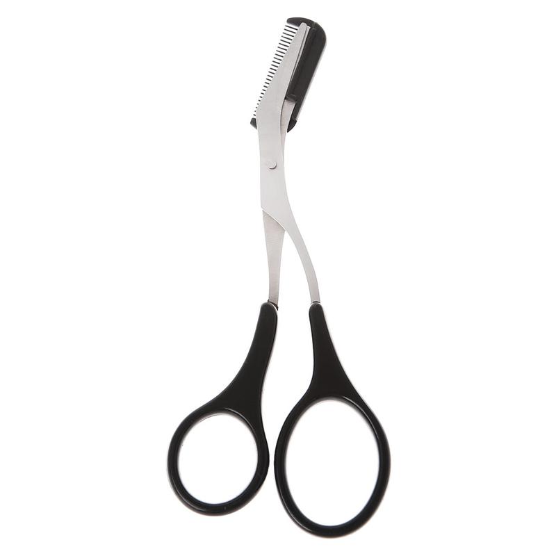 Women Eyebrow Trimmer Scissors Comb Eyelash Hair Removal Grooming ...