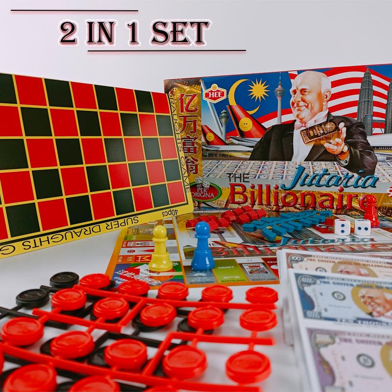 2 in 1 Board Game / The Billionaire Jutaria with Super Draughts ...