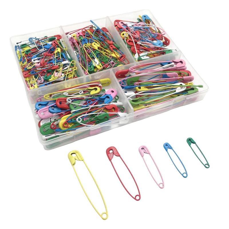 350x Colorful Safety Pins with Storage Box Buckle Pin Brooch - TikTok ...