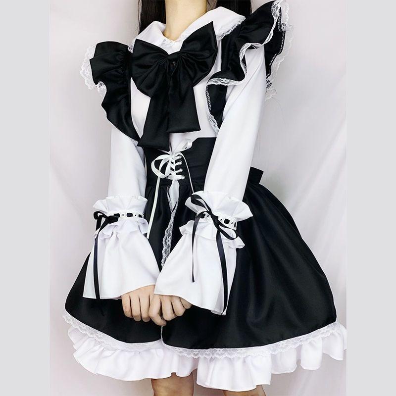 Kostum pembantu rumah cosplay, Lolita comel, hitam dan putih - TikTok ...