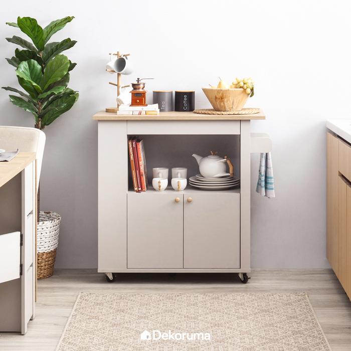 Promo Dekoruma Yver Lemari Dapur Kabinet dengan Rak Susun Roda ...