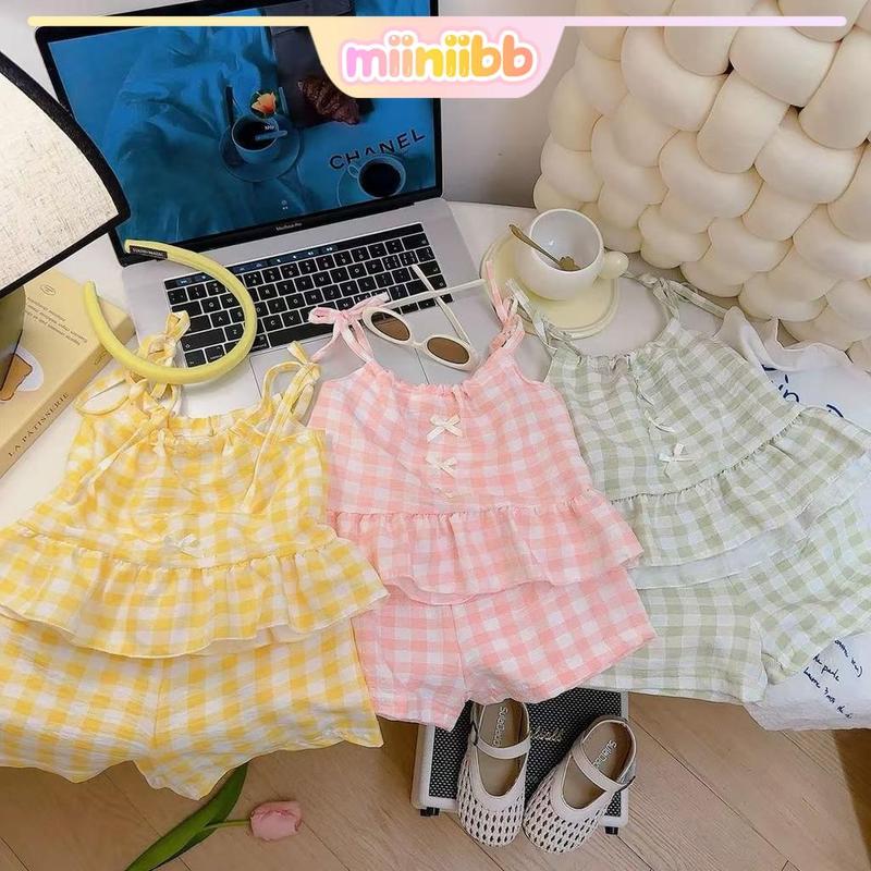 Set Pakaian Musim Panas Bayi Perempuan, MIINIIBB, Baju Suspender ...