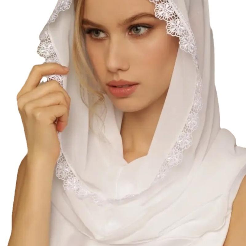 HEHU - Tudung muslimah untuk wanita, dengan hiasan renda, tudung ...