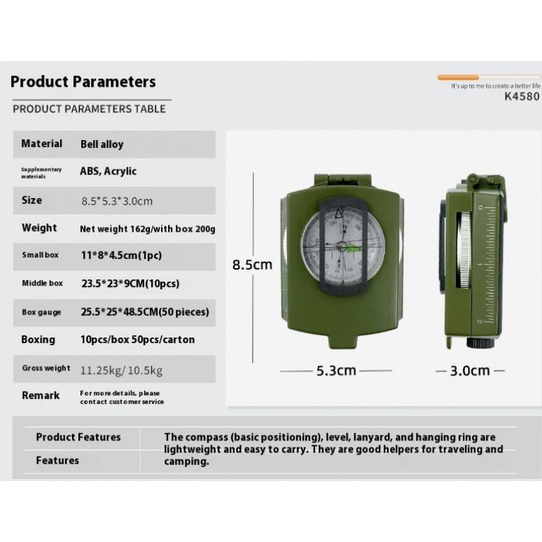 American K4580 outdoor multi-function compass compass high-precision - TikTok Shop Singapore