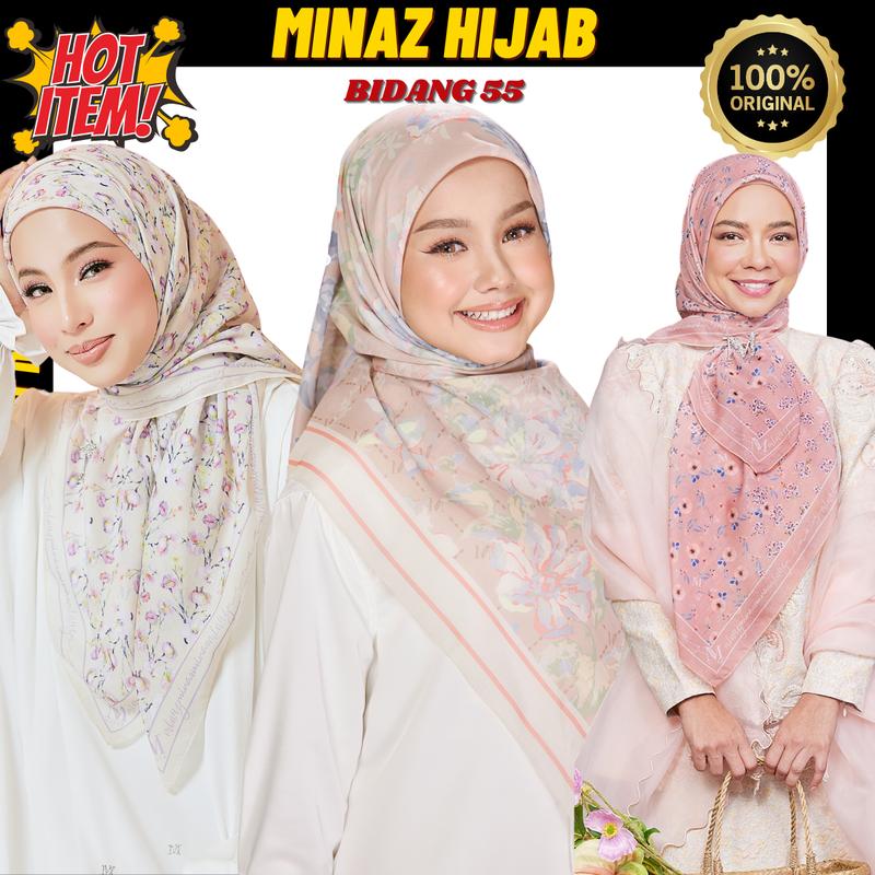 Tudung Bawal Printed Minaz Hijab Premium Cotton Voile Bidang - TikTok ...