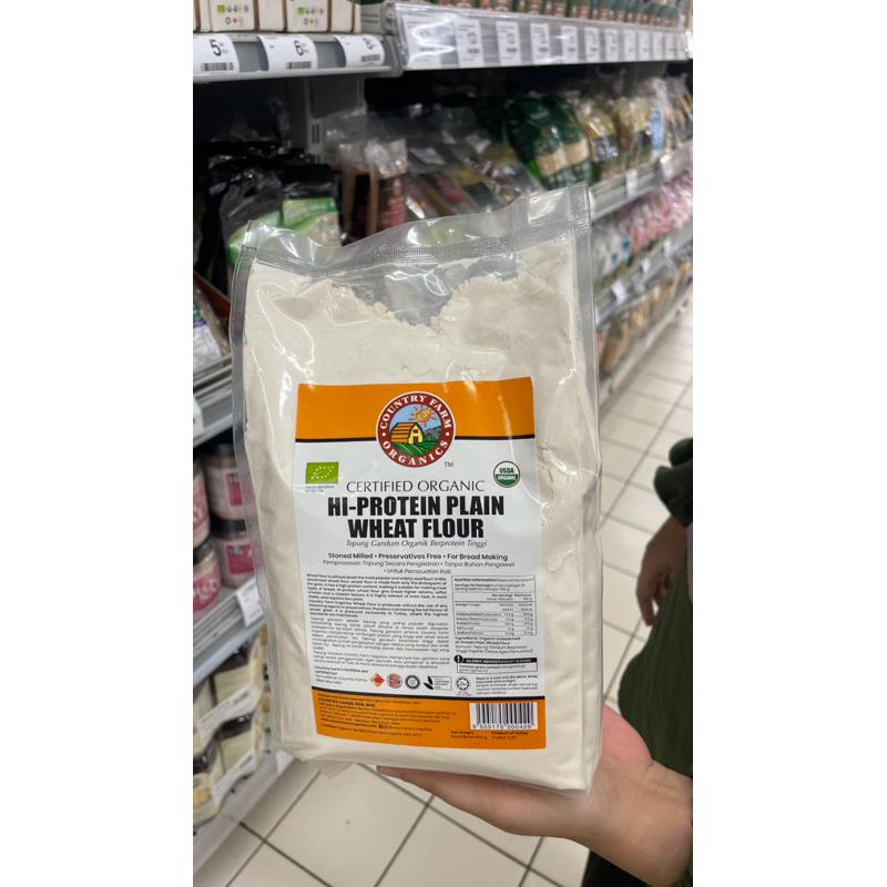 HI-PROTEIN PLAIN WHEAT FLOUR CERTIFIED ORGANIC 900grm COUNTRY FARM ...