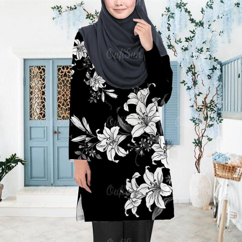 Gaun Panjang Muslim Bunga, Baju Raya Sulam 2024, Baju Atasan - TikTok ...