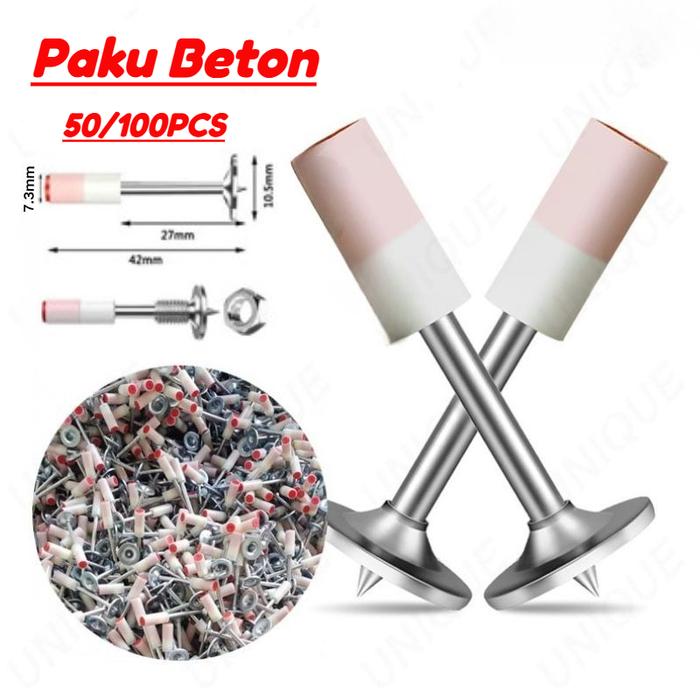 Promo [COD] 50/100pcs Paku Beton Ramset Paku Ramset Beton Paku Tembak ...