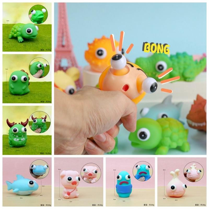 Soft Cartoon Animal Burst Eye Squeeze Toy Sensory Toy Silicone - TikTok ...