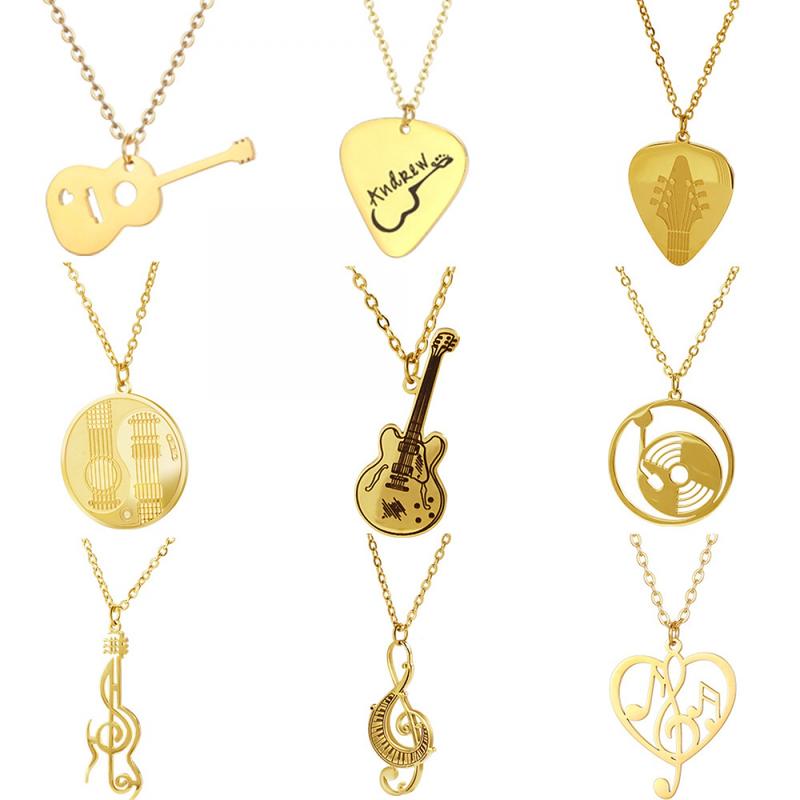 guitar string necklace, String and note pendant necklace, creative ...