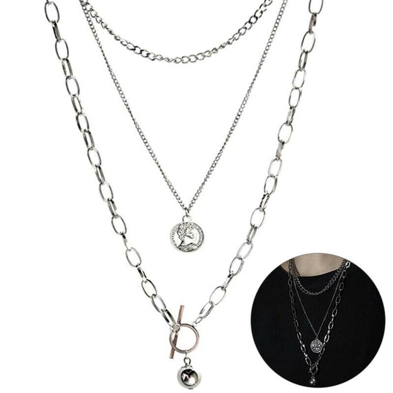 Kalung Fesyen Uniseks Rock, Choker Parti Punk, Rantai, Bola Logam ...