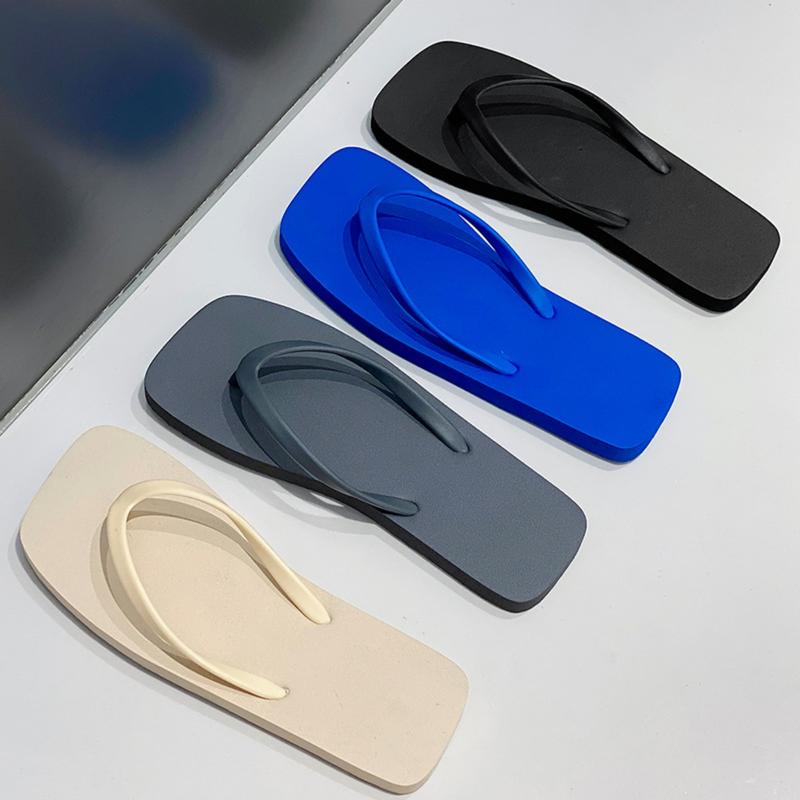Women's Simple Solid Color Flip-flops Fashion Couples Wear Non-slip ...