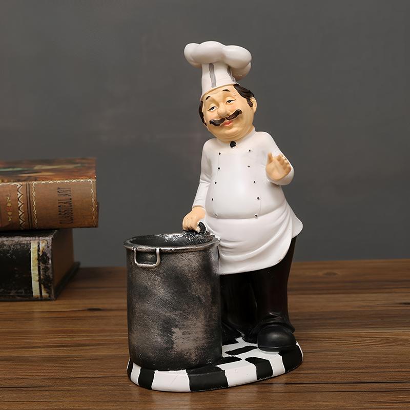 Patung Chef, Bahan Resin, Hiasan Meja Meja Dapur Fesyen, Sesuai ...
