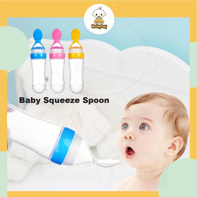 Babyday Silicone Baby Food Squeeze Feeder With Spoon Cover Easy ...