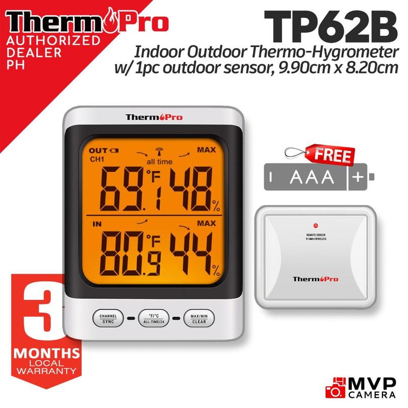 THERMOPRO TP62 TP62B Indoor Outdoor 500-ft Wireless Hygrometer - TikTok Shop Philippines