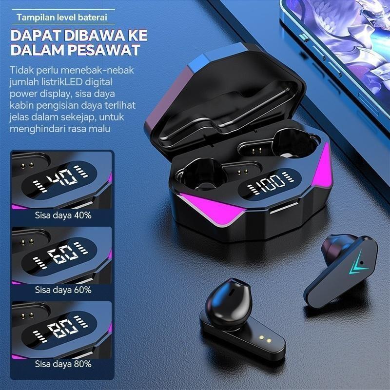X15 Gaming Earphone Bluetooth TWS Tampilan Digital Nirkabel Bluetooth 5 ...