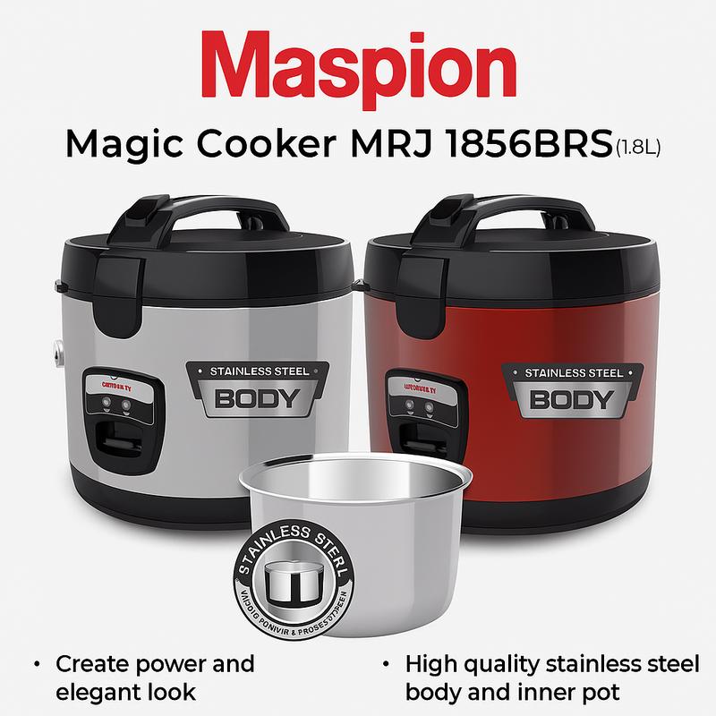 Maspion Magic Cooker MRJ-1856BRS Rice Cooker 1.8L Stainless Steel 3in1 ...