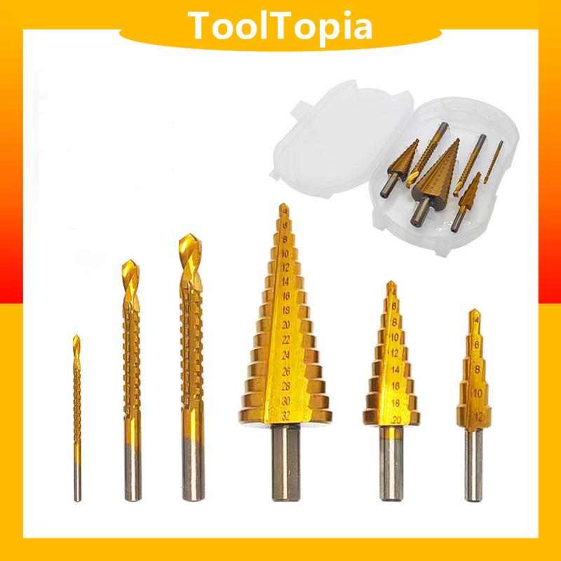 ToolTopia｜6pcs Titanium Step Drill Bit Set High-speed Reamin - TikTok ...