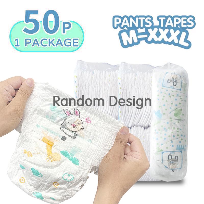 Baby Pants 50Pcs Disposable Diapers 100% Cotton Baby Diaper Tape ...