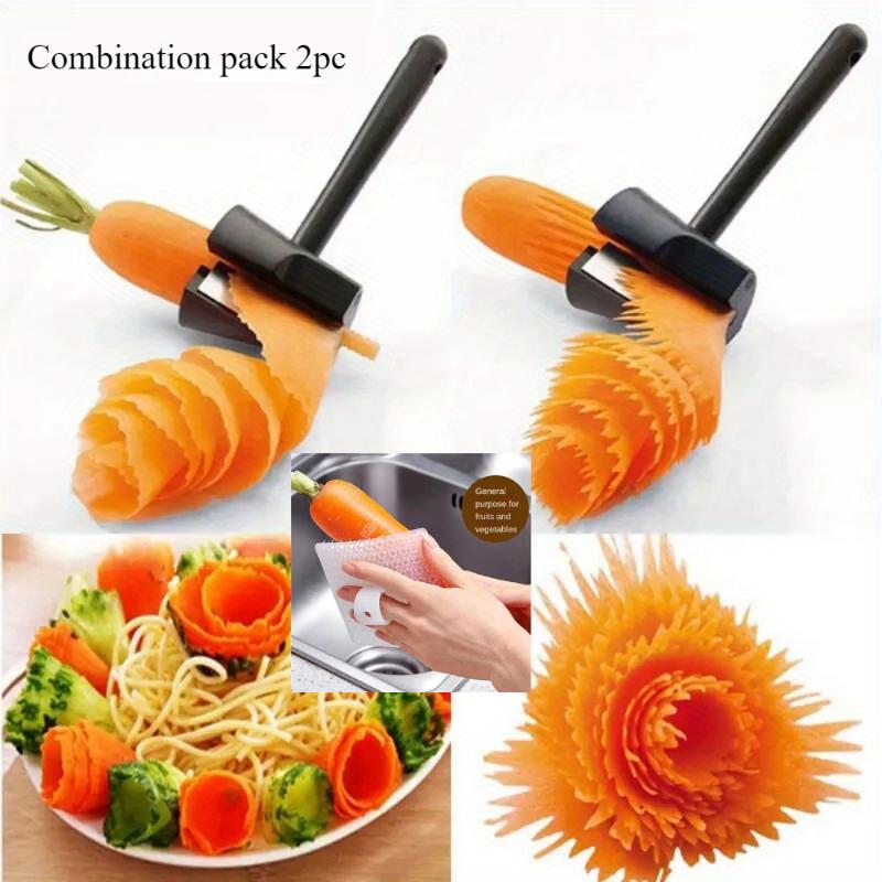 2pcs Spiral Cutter Carrot Radish Potato Slicer Fruits Peeler - TikTok Shop