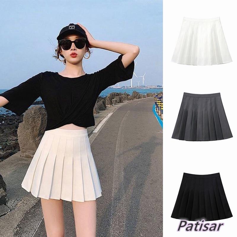Black Pleated Dress Women Summer High Waist mini tennis Swee - TikTok ...