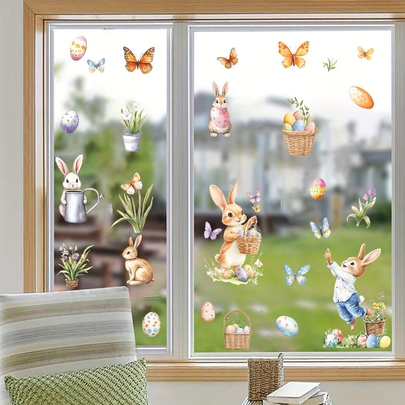 Gam Tingkap Paskah, Reka Bentuk Arnab Kartun dan Telur Rama-rama, - TikTok Shop Malaysia