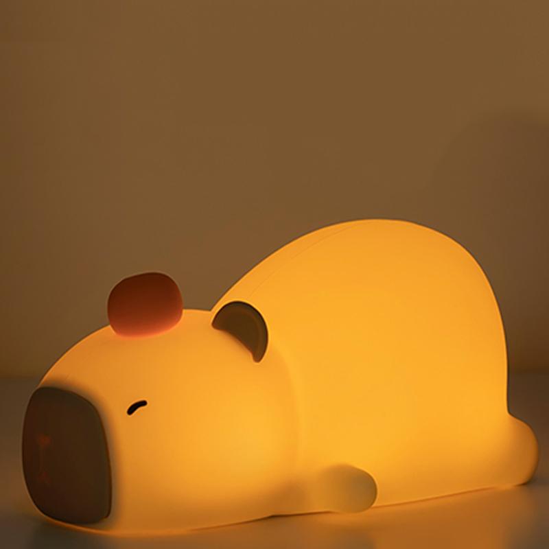 Cute Cartoon Silicone LED Capybara Night Light USB Rechargeable ...