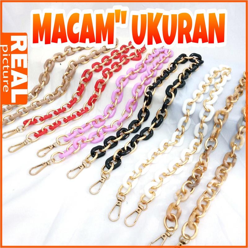 TALI TAS RANTAI AKRILIK WARNA PANJANG/PENDEK STRAP TAS SELEMPANG - Shop ...