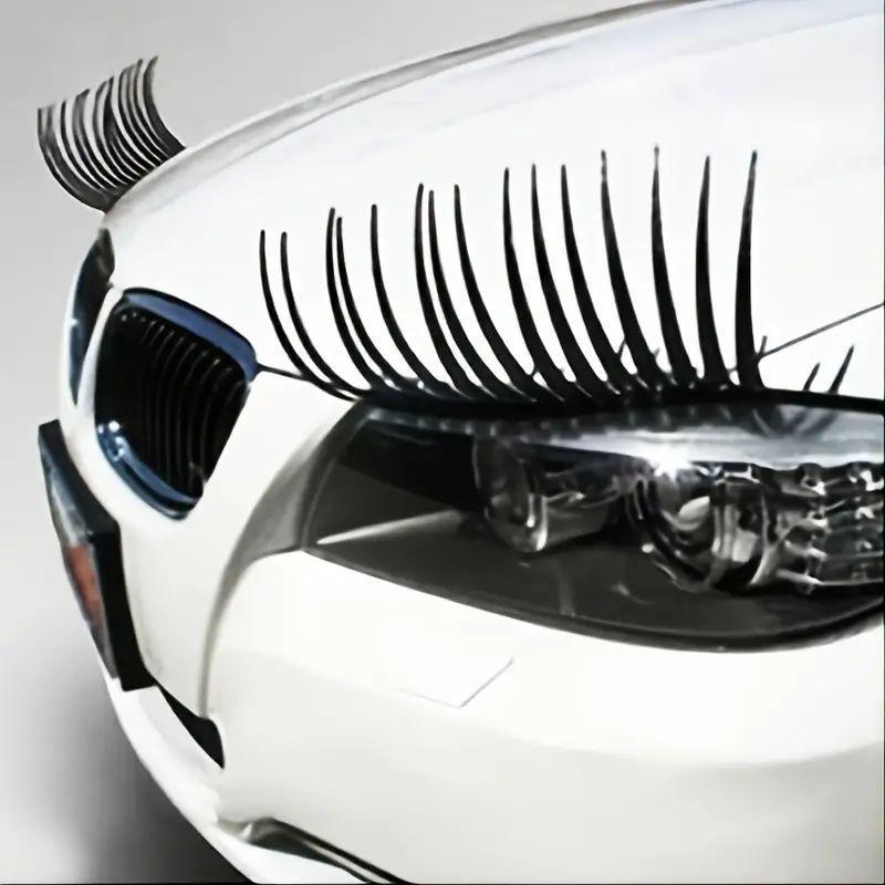 Cute Curly 3D Car Headlight Eyelashes Stickers, Fake Eyelash - TikTok Shop