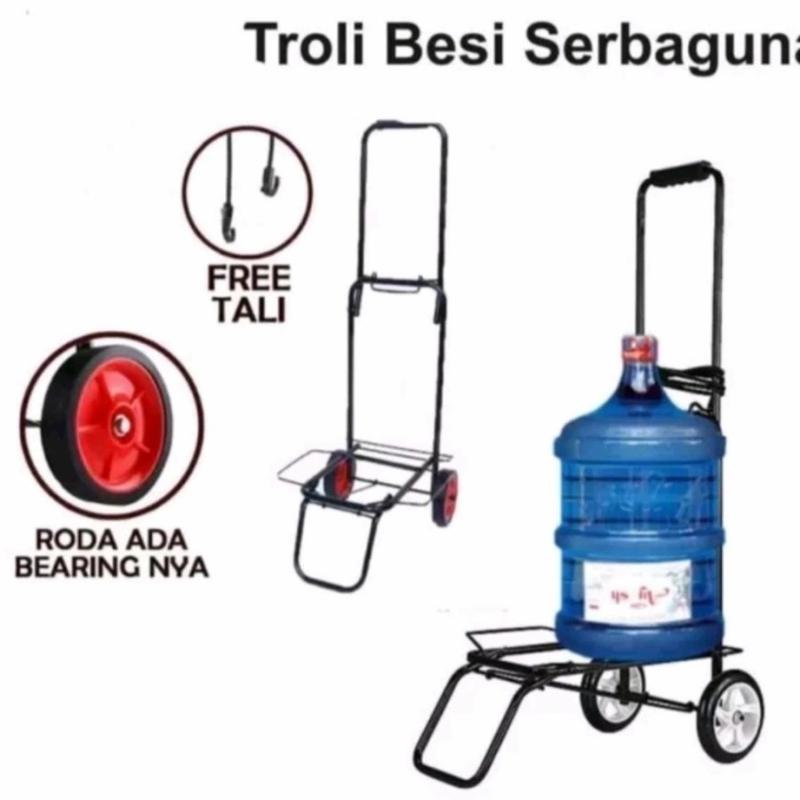 BAHAN BESI Troli Troly Galon Tabung Trolly Koper Foldable Alat Angkut ...