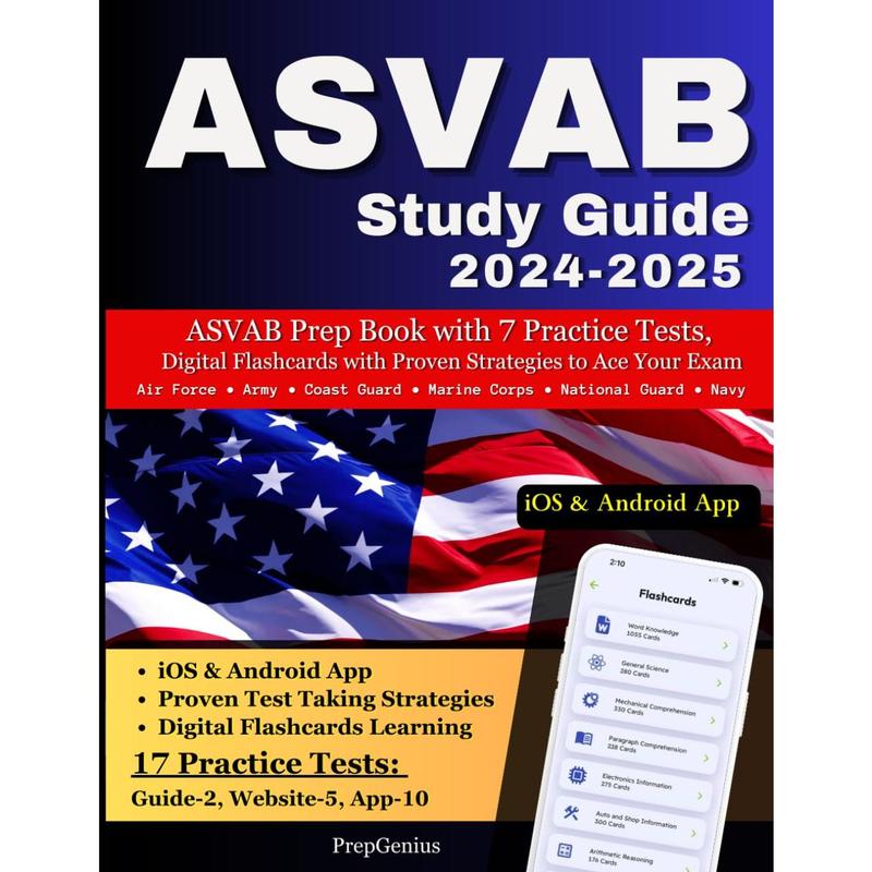ASVAB Study Guide 2024-2025: ASVAB Prep Book with 7 Practice Tests ...
