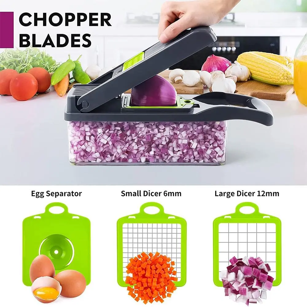 Multipurpose Chopper with Container, 12pcs/set Fruits & Vegetable ...