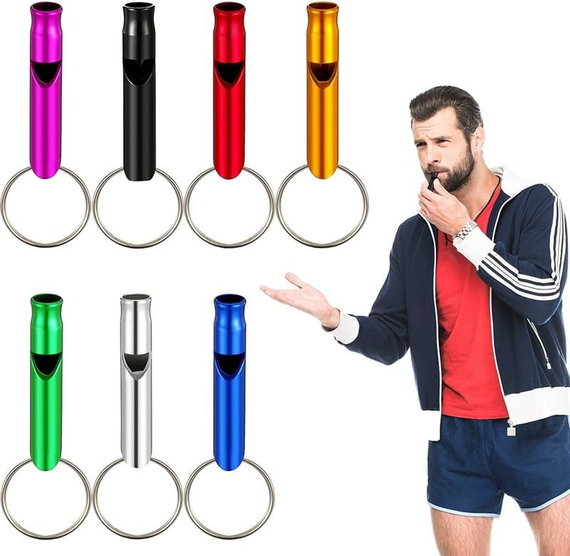 Aluminum Metal Whistle tube with keychain pito outdoor survival ...