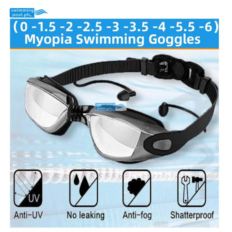 Myopia Goggles for Swimming Nearsighted Swim Glasses Graded Eyeglasses ...