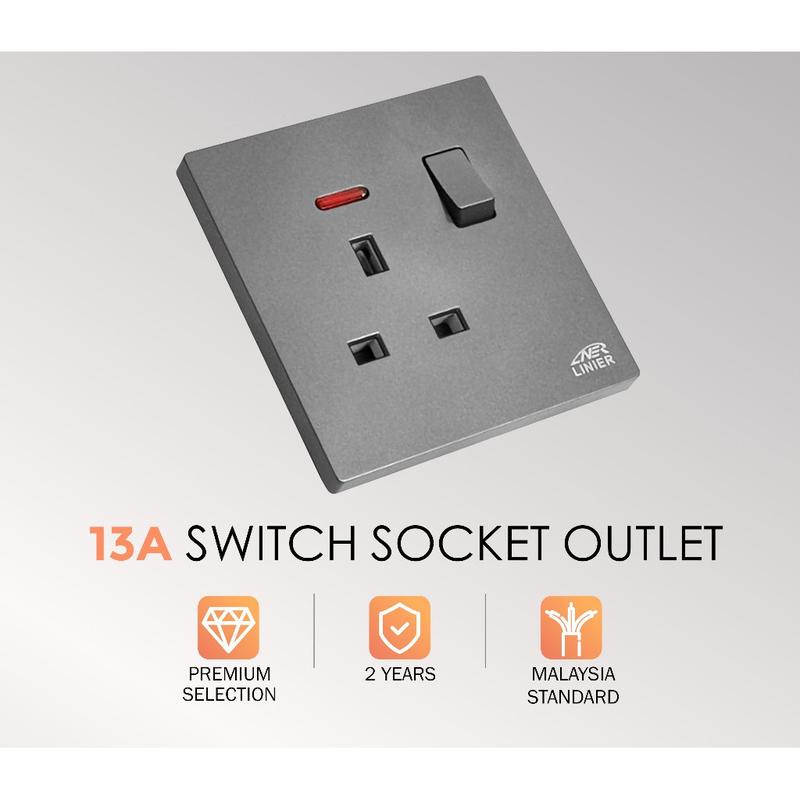 13A Switch Socket Outlet Power Wall Plug ULTRA SLIM Modern Design ...