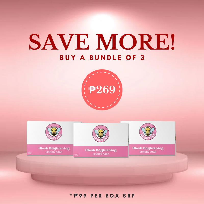 Hubbybee Glush Brightening Luxury Soap BUNDLE OF 3 FDA APPROVED ...