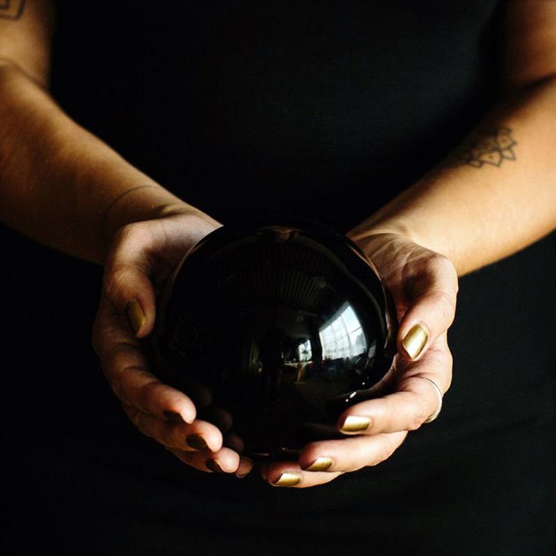Sfera Kristal Obsidian Hitam, Orb Meditasi Zen Digilap, Penyembuhan ...