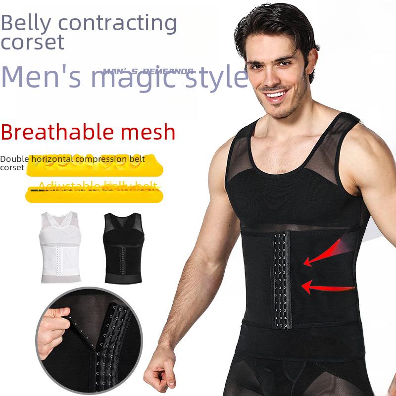 Men's Breasted Adjustable Belly Contraction Body Shaper Girdle - TikTok ...