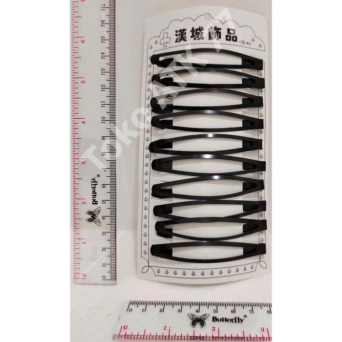 Jual Jepit Rambut Tik Tok Hitam Polos Besar isi 10 READY STOCK - Kota ...