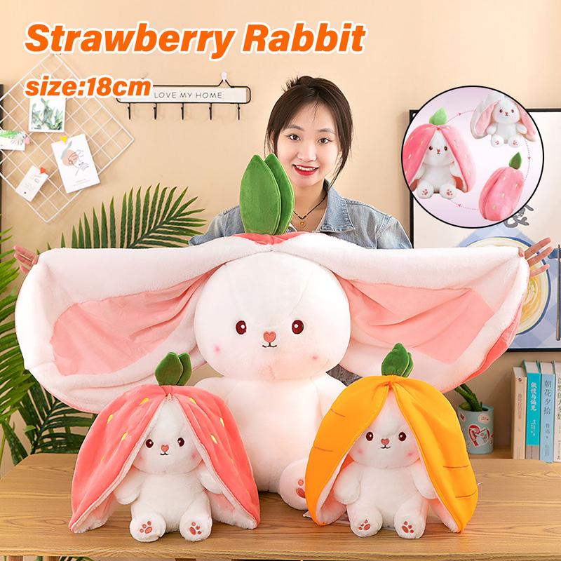 bunny stuffed toy 2 in 1 Strawberry Bunny Plush Doll Cute rabbit ...